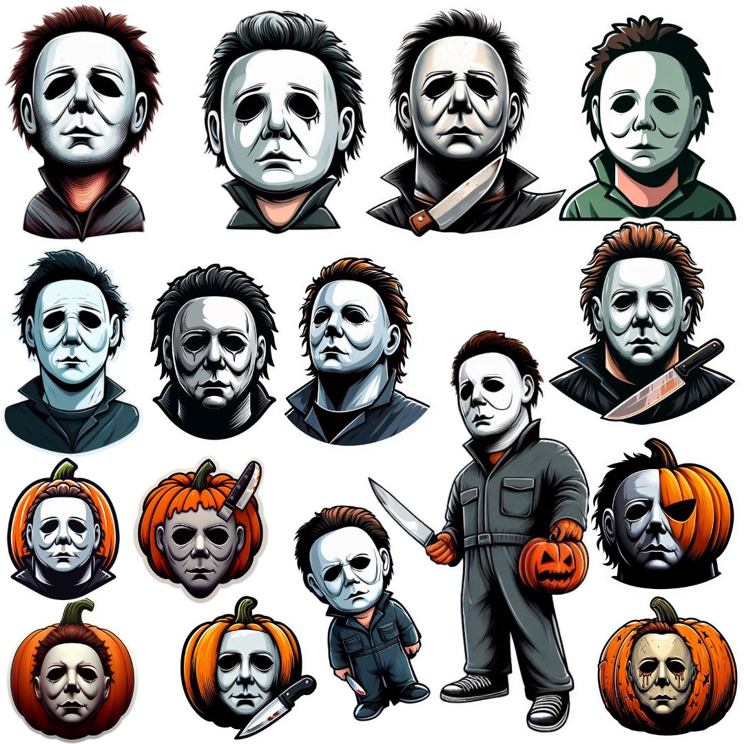 Halloween Cartoon Michael Myers Sticker Set of 20 by Rondasdesigns on ...
