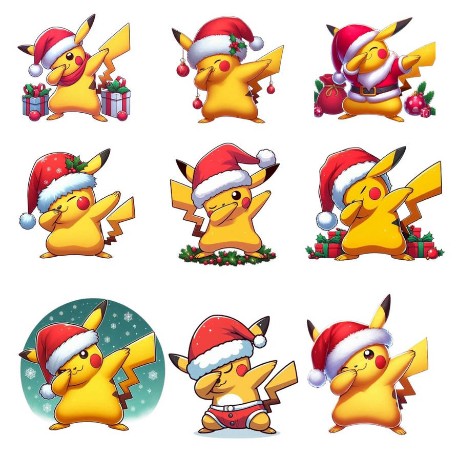 Dabbing Christmas Pokemon Sublimation Set of 16 by Rondasdesigns on ...