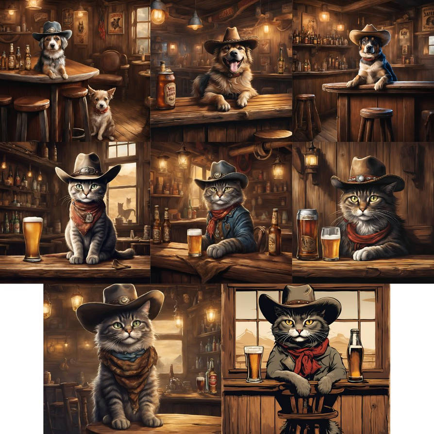 Bar Cat and Dogs Set Of 16 |Seamless Patterns by Rondasdesigns on ...