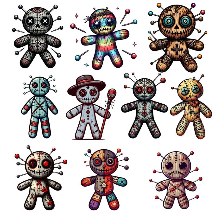 Voodoo Dolls Set Of 18 Sublimation PNG Print by Rondasdesigns on DeviantArt