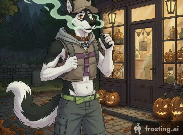 Having a smoke break... by ZimgurGhostHusky on DeviantArt