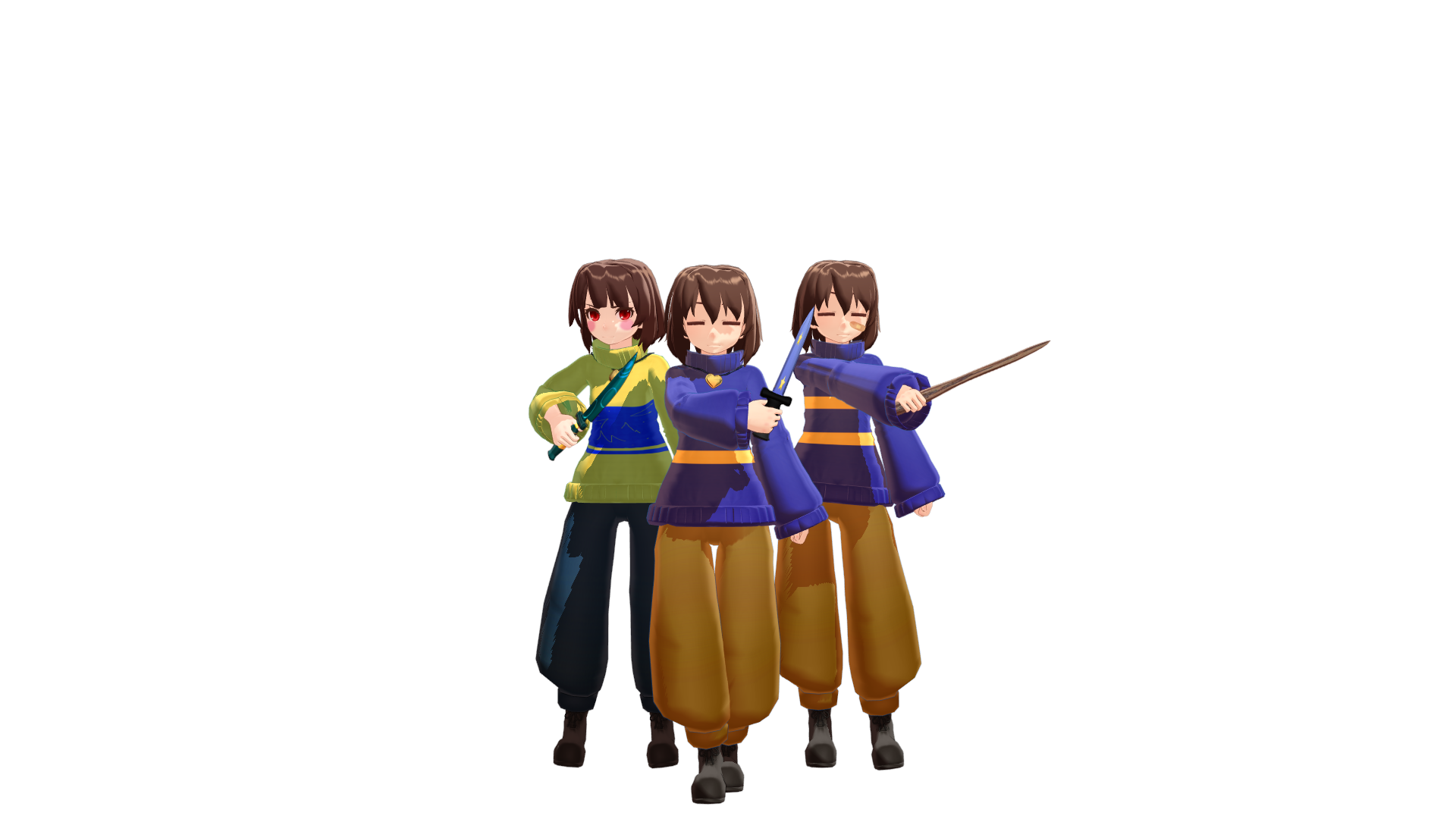 mmd Frisk And Chara OuterTale by SOfaChanell988 on DeviantArt