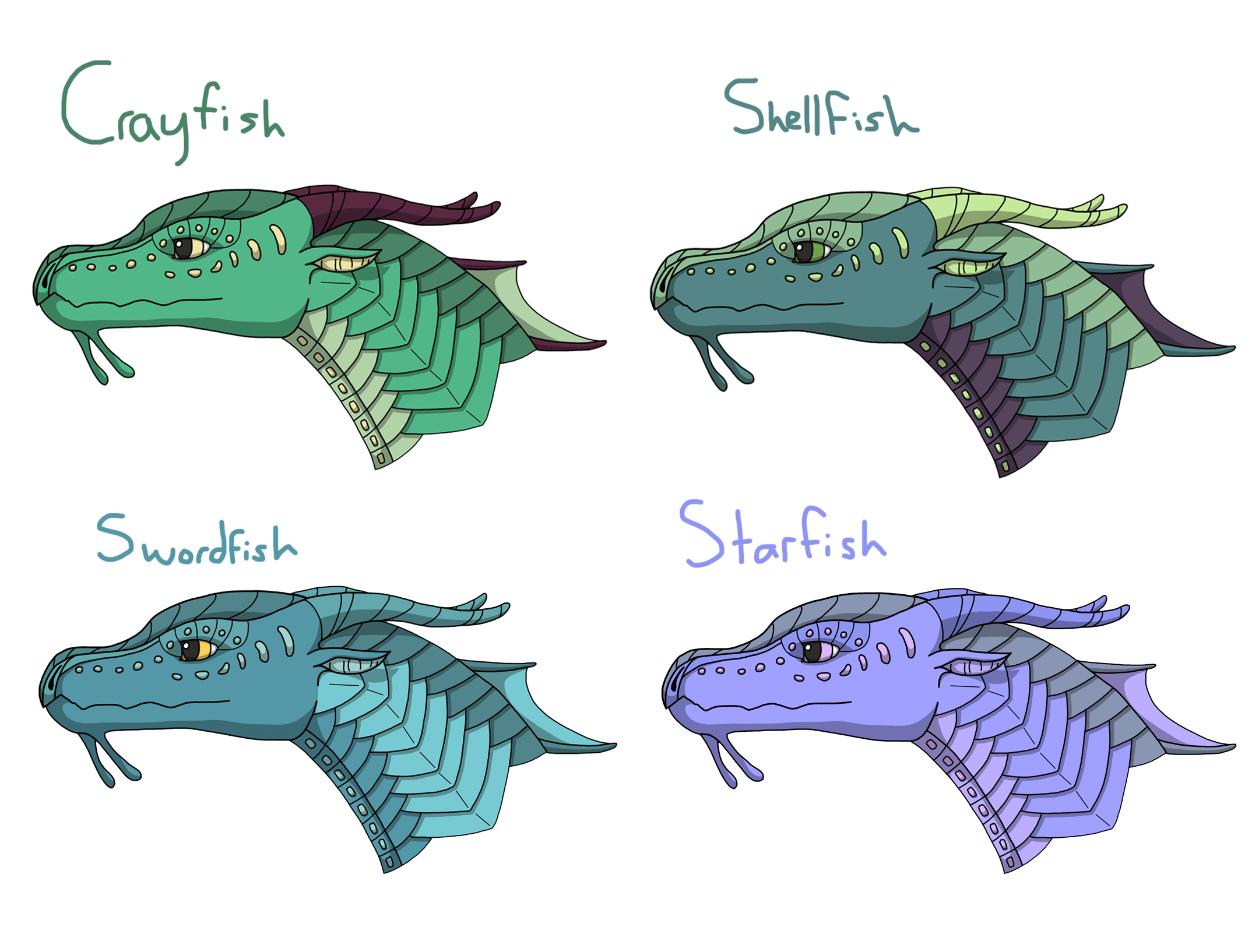 CLOSED SeaWing Color Palette Adopts!! by talons-and-tails on DeviantArt