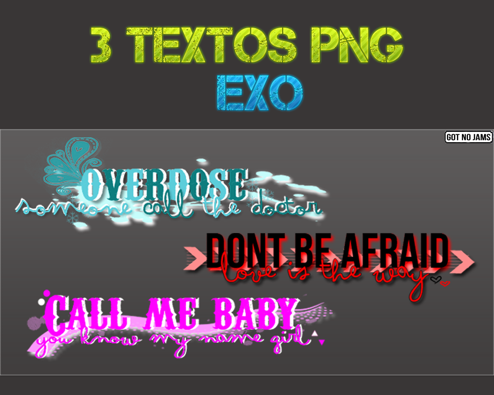 3 Textos PNG de EXO by GotNoJams on DeviantArt