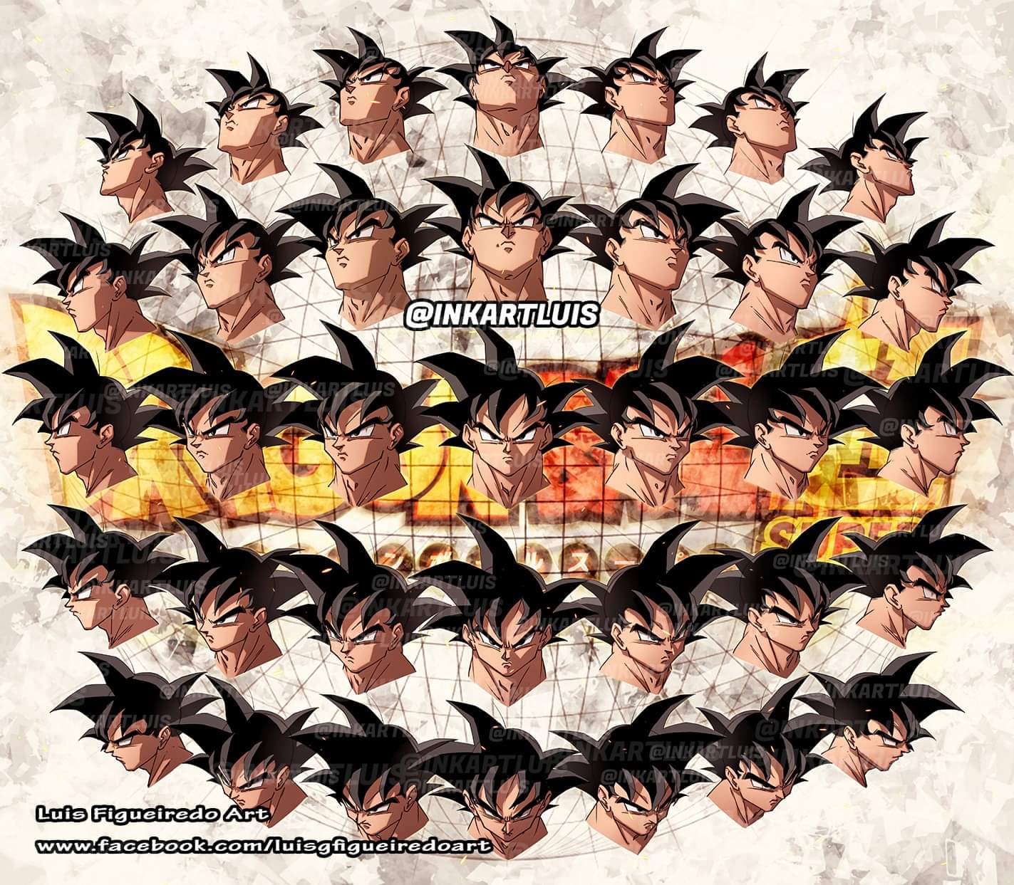 180 defrees of GOKU s HEAD by inkartluis on DeviantArt