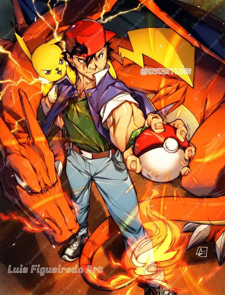Ash And Pikachu By Inkartluis On Deviantart