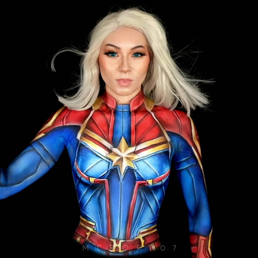 Captain Marvel Bodypaint by mcroft07 on DeviantArt
