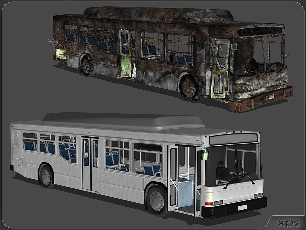 Bus (whole and burnt) by aleksiszet by aleksiszet on DeviantArt