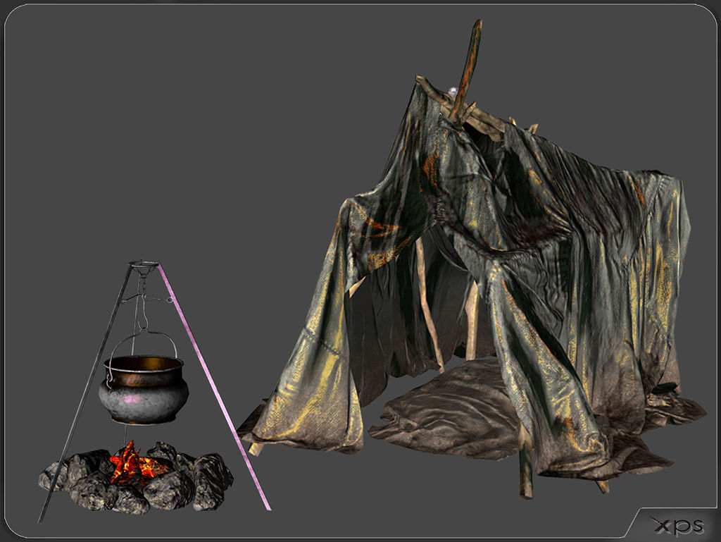 Tent + bonefire by aleksiszet by aleksiszet on DeviantArt