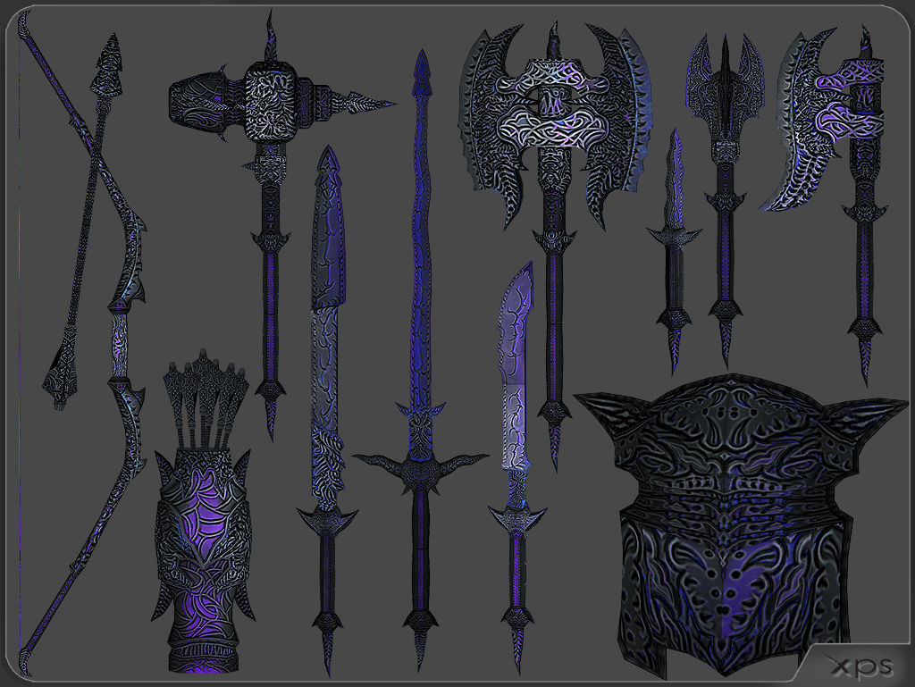 Daedric Weapons v.2 by aleksiszet by aleksiszet on DeviantArt