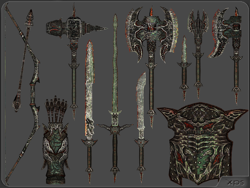 Daedric Weapons v.1 by aleksiszet by aleksiszet on DeviantArt
