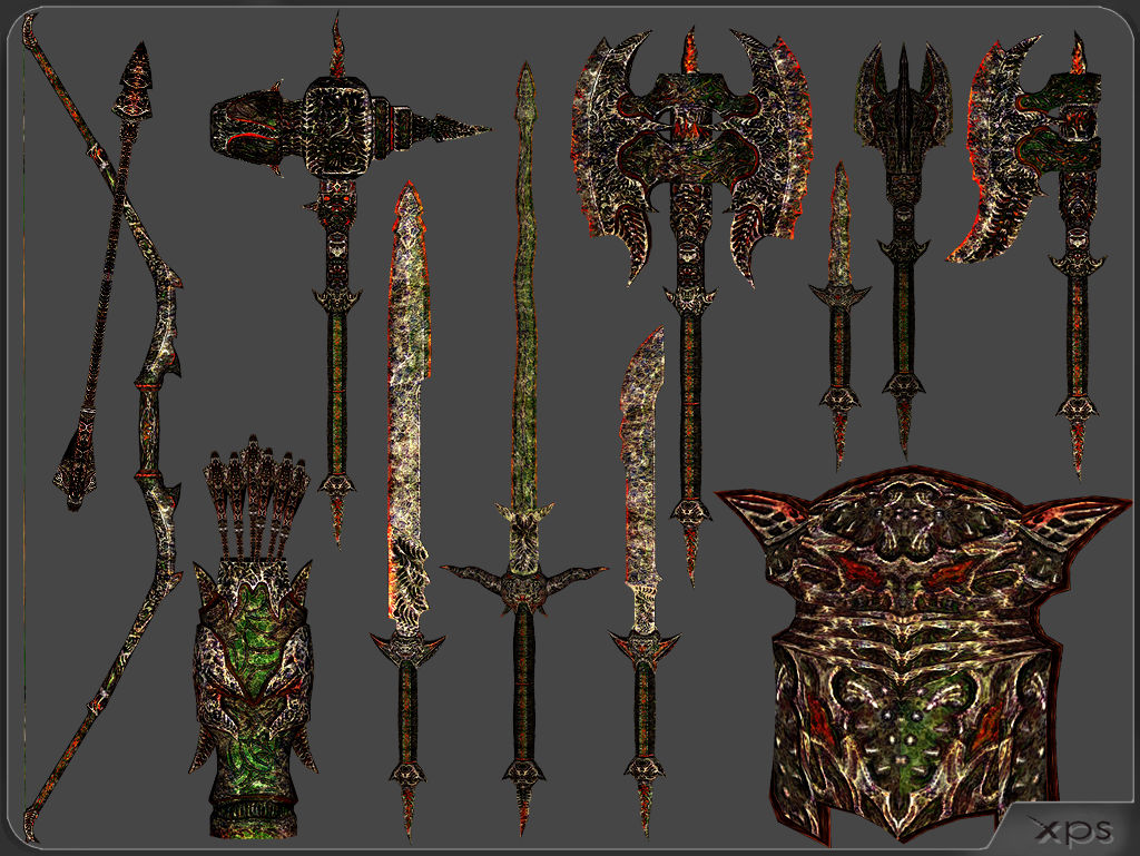 Daedric Weapons by aleksiszet by aleksiszet on DeviantArt