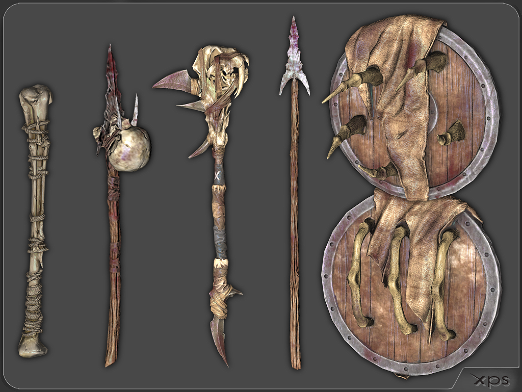A set of Gnoll weapons by aleksiszet by aleksiszet on DeviantArt