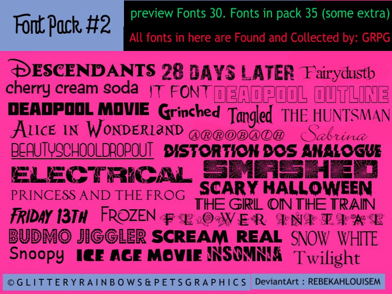 Fonts Pack #2 by RebekahLouiseM on DeviantArt