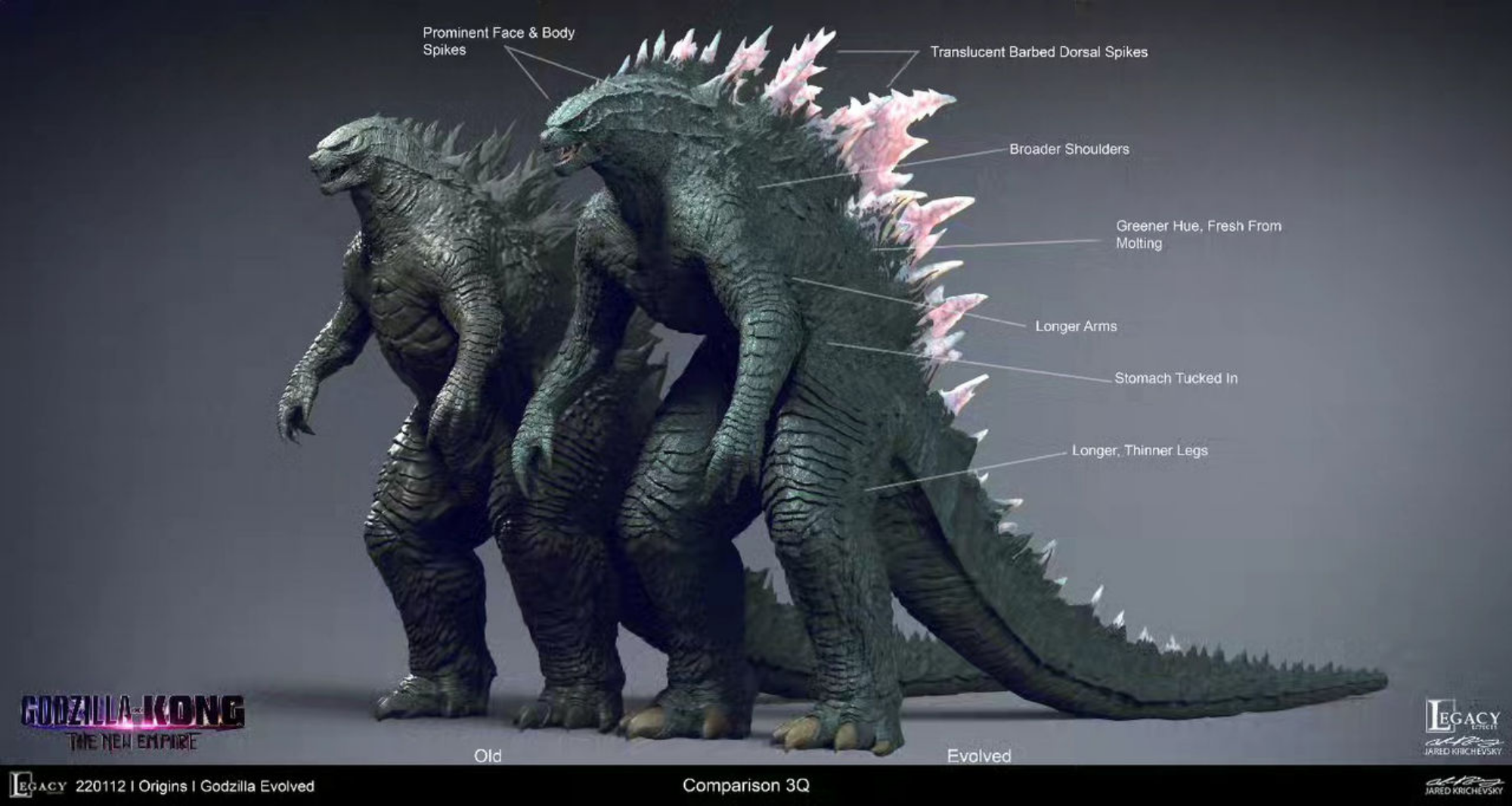 Monsterverse Godzilla Evolved Compariosn by Gojira012 on DeviantArt