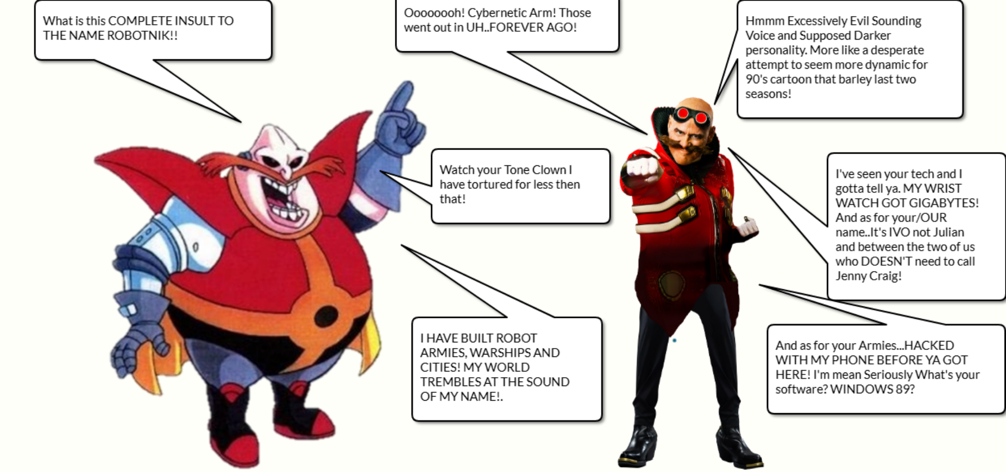 Sonic Eggman/Robotnik vs satam Rotbotnik by Gojira012 on DeviantArt