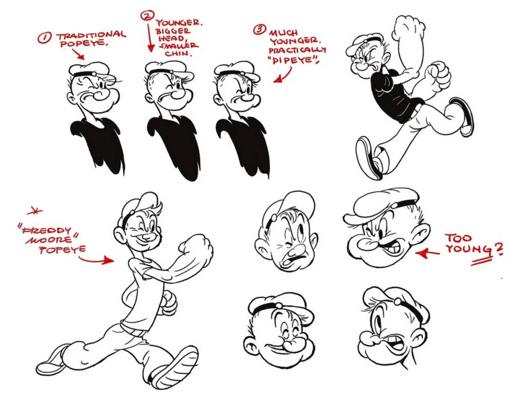 Canceled Popeye Movie Popeye designs by Gojira012 on DeviantArt