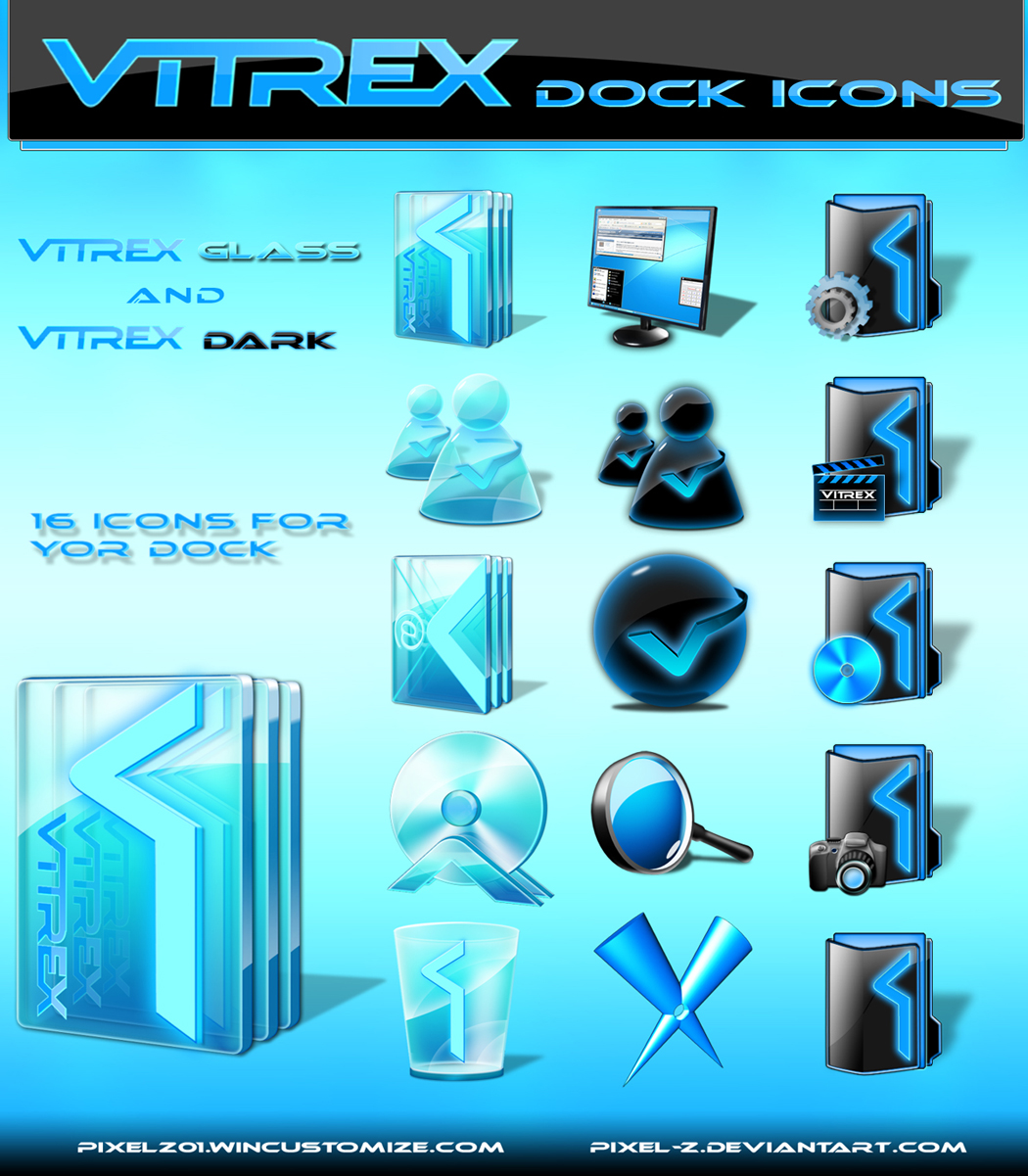 VITREX Glass and Dark icons by pixel-z on DeviantArt