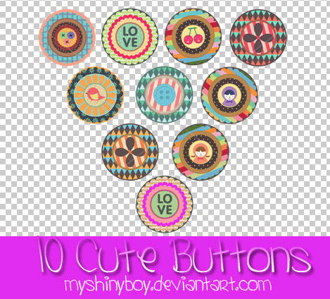 10 Cute Buttons PNG by MyShinyBoy on DeviantArt