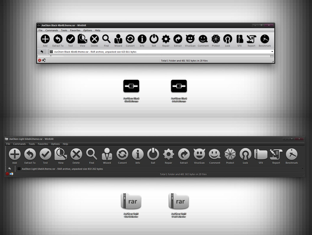 AwOken Black/Light WinRAR theme by alexgal23 on DeviantArt