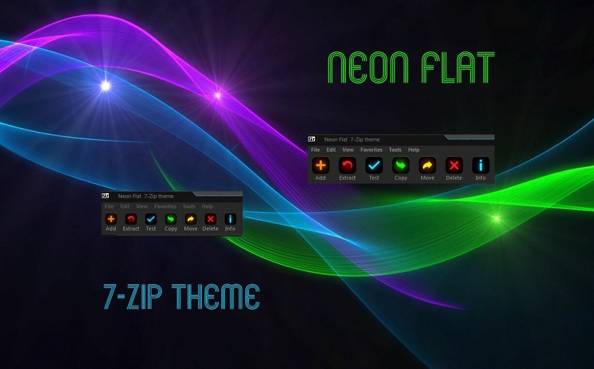 Neon Flat 7-Zip theme by alexgal23 on DeviantArt
