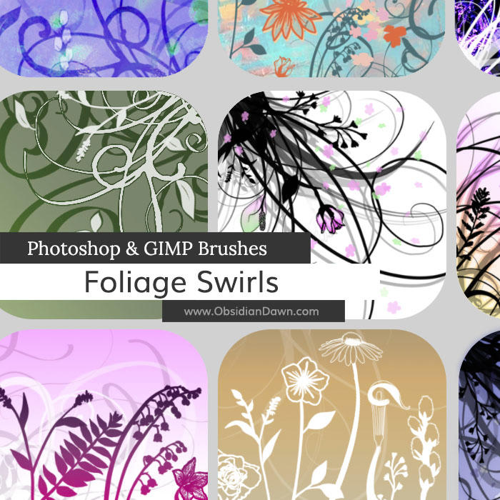 Foliage Swirls Photoshop and GIMP Brushes by redheadstock on DeviantArt
