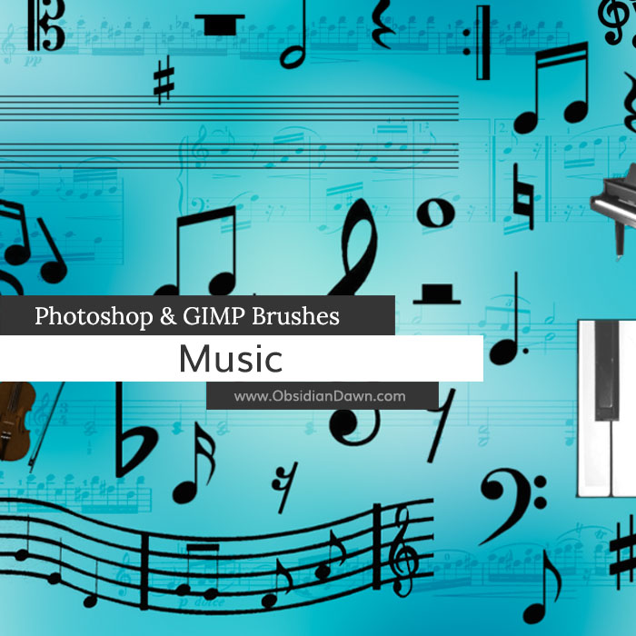 Music Photoshop and GIMP Brushes by redheadstock on DeviantArt