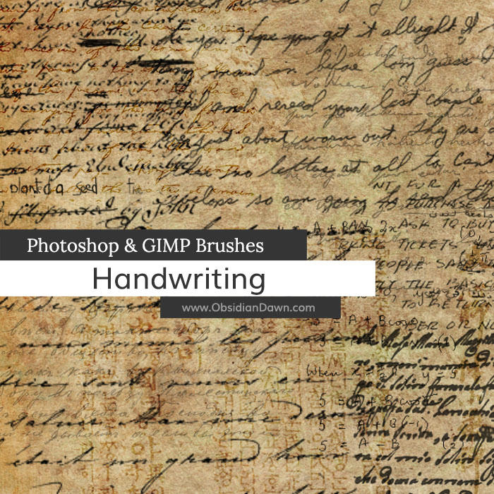 Handwriting Photoshop and GIMP Brushes by redheadstock on DeviantArt