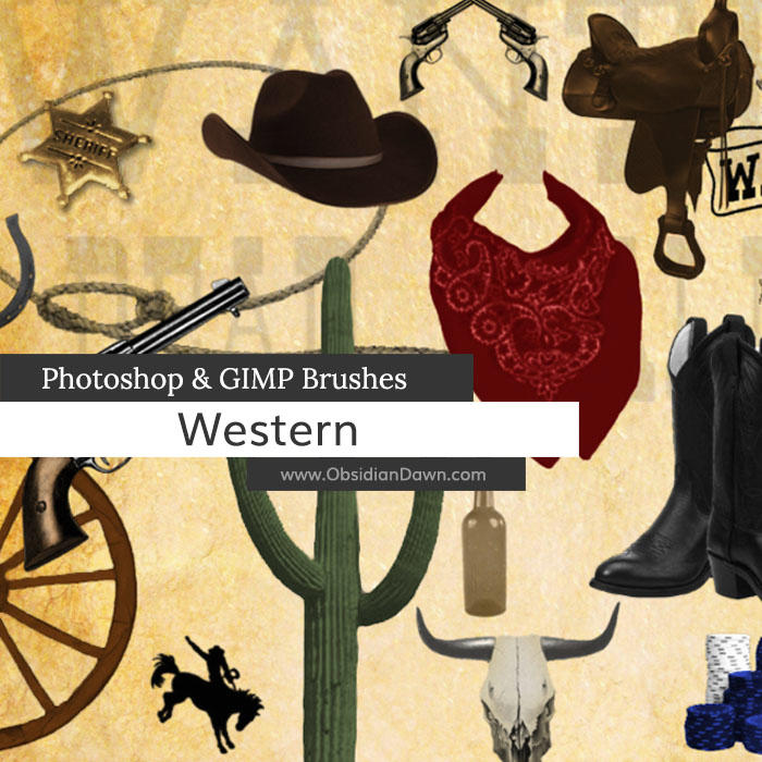 Western - Cowboy Photoshop and GIMP Brushes by redheadstock on DeviantArt