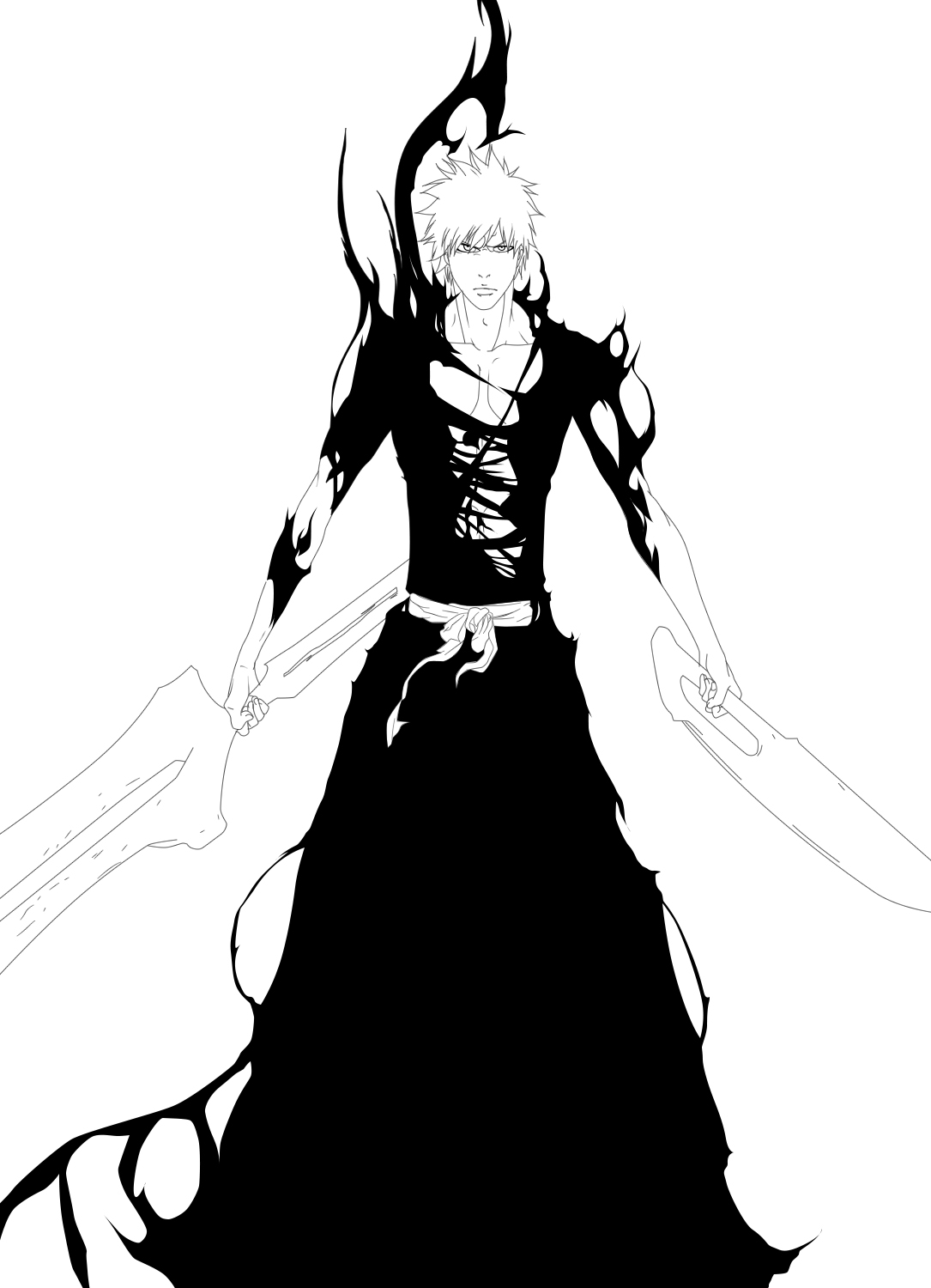 Ichigo is Back - Lineart + PSD Base by Shiroyaaa on DeviantArt