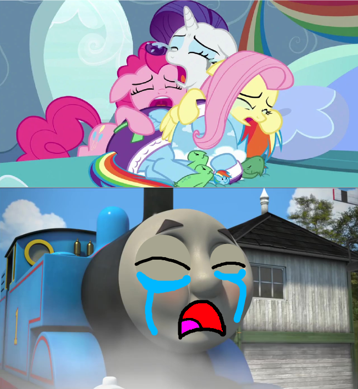 Thomas Cries with the 4 Ponies by zmcdonald09 on DeviantArt