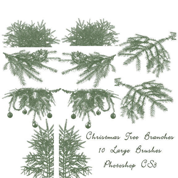 Christmas Tree Branch Brushes by imthinkingoutloud on DeviantArt