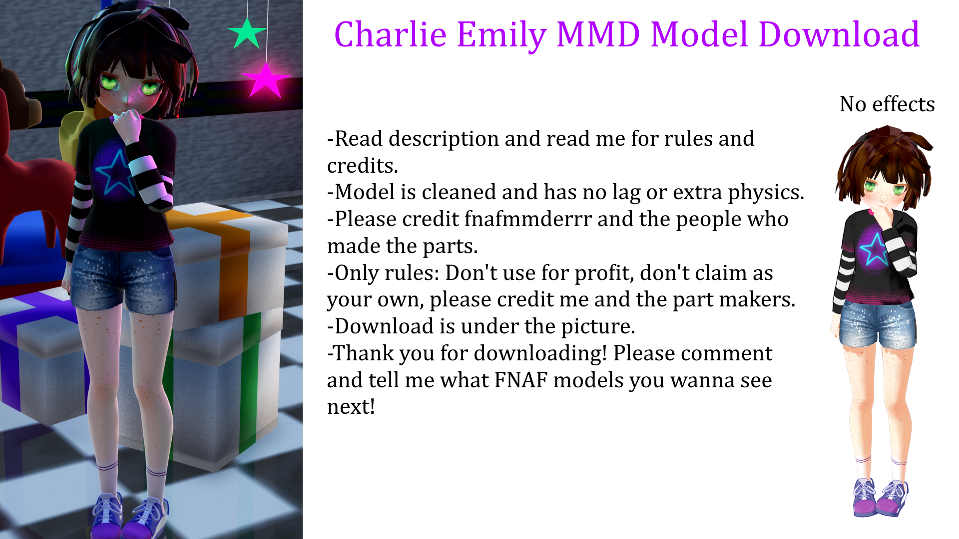 [MMD x FNAF] TDA Charlie Emily Model DL by fnafmmderrr on DeviantArt