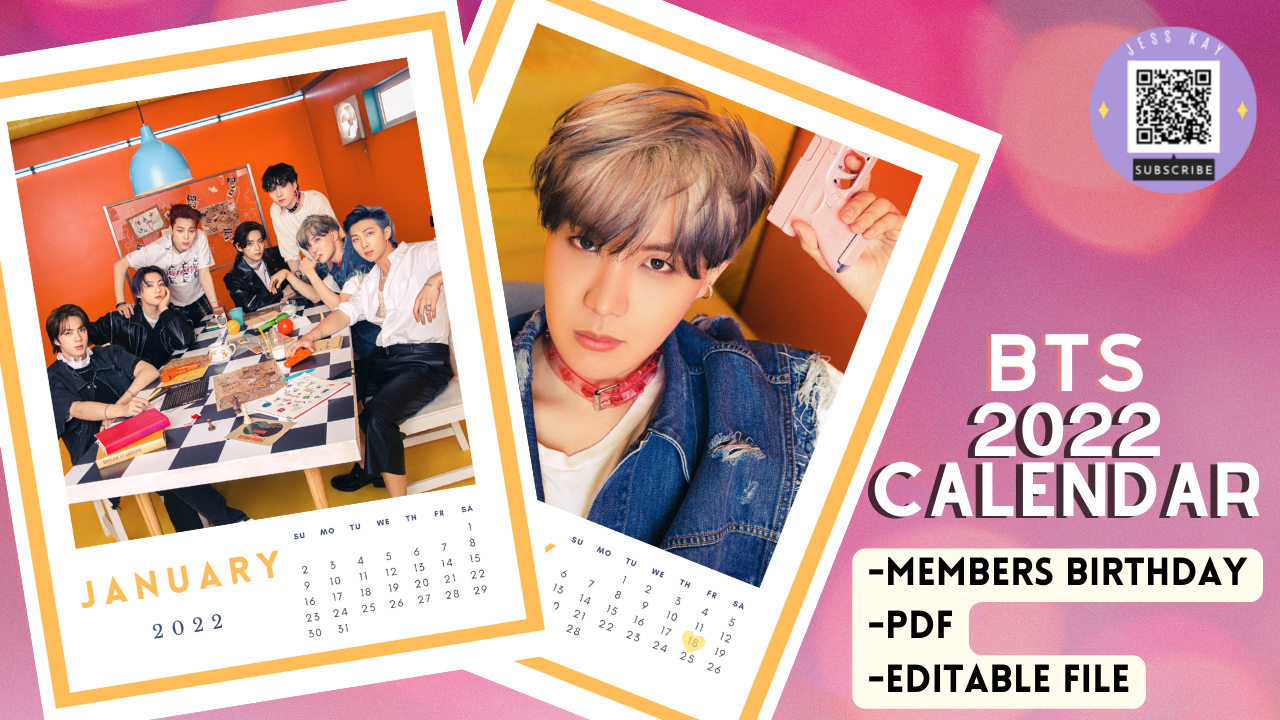 Calendario 2022 BTS (Butter Minimalista+Editable) by minemily on DeviantArt