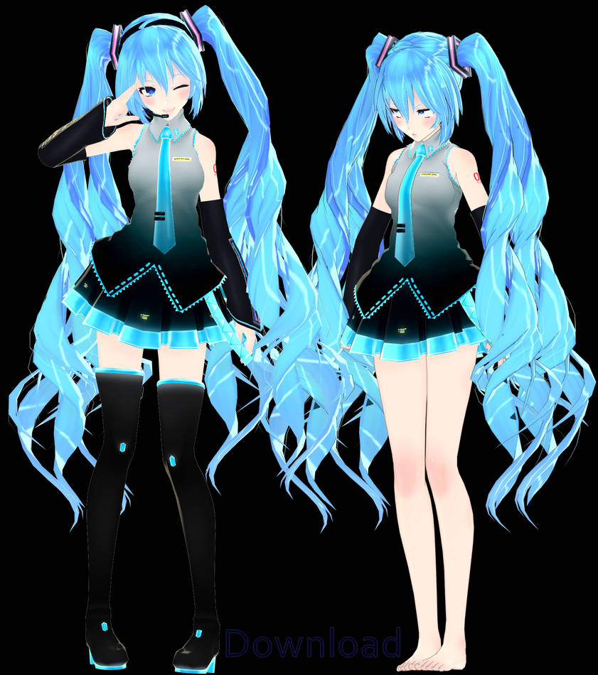 [MMD] Default Hatsune Miku [!!Download!!] by TentaInk on DeviantArt