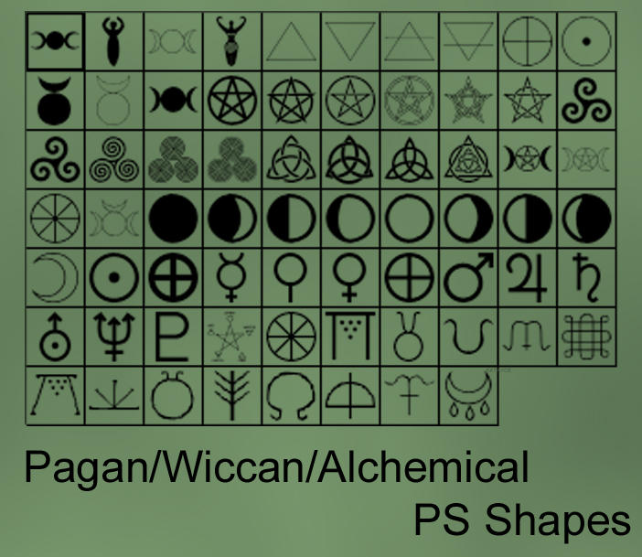 Pagan/Wiccan Custom Photoshop Shapes by xxtayce on DeviantArt