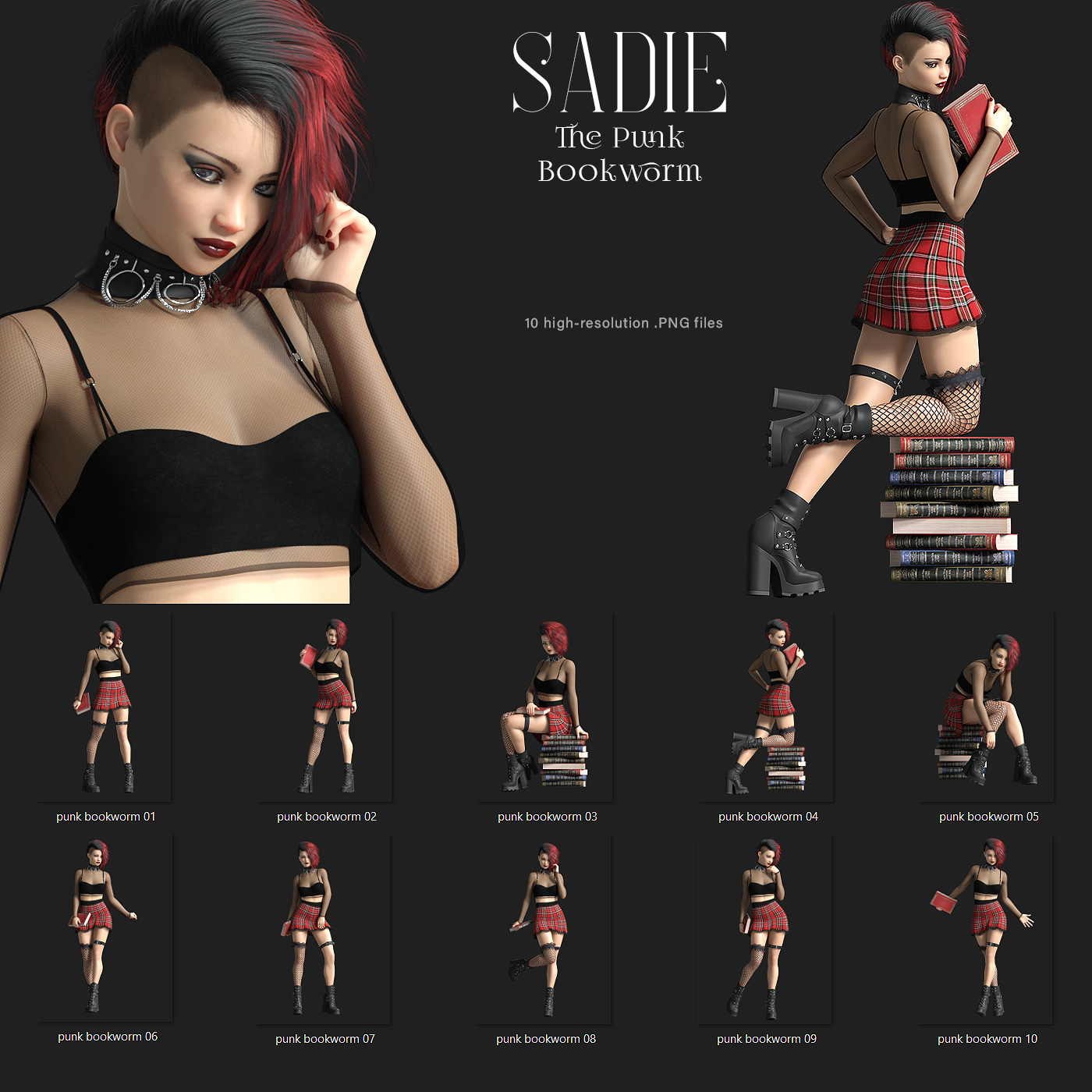 Sadie - The Punk Bookworm Premium by frozenstocks on DeviantArt