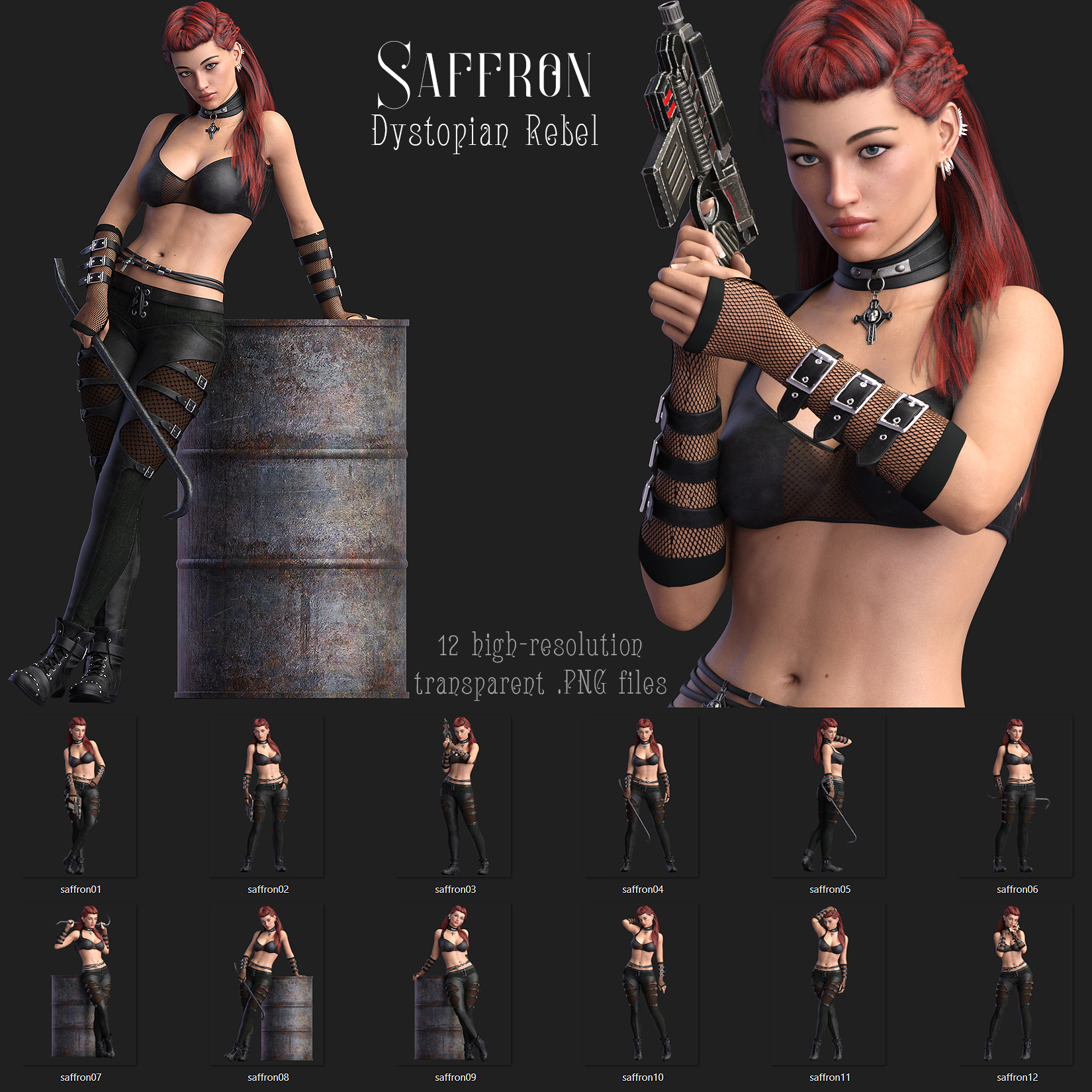 Saffron -Dystopian Rebel Premium by frozenstocks on DeviantArt