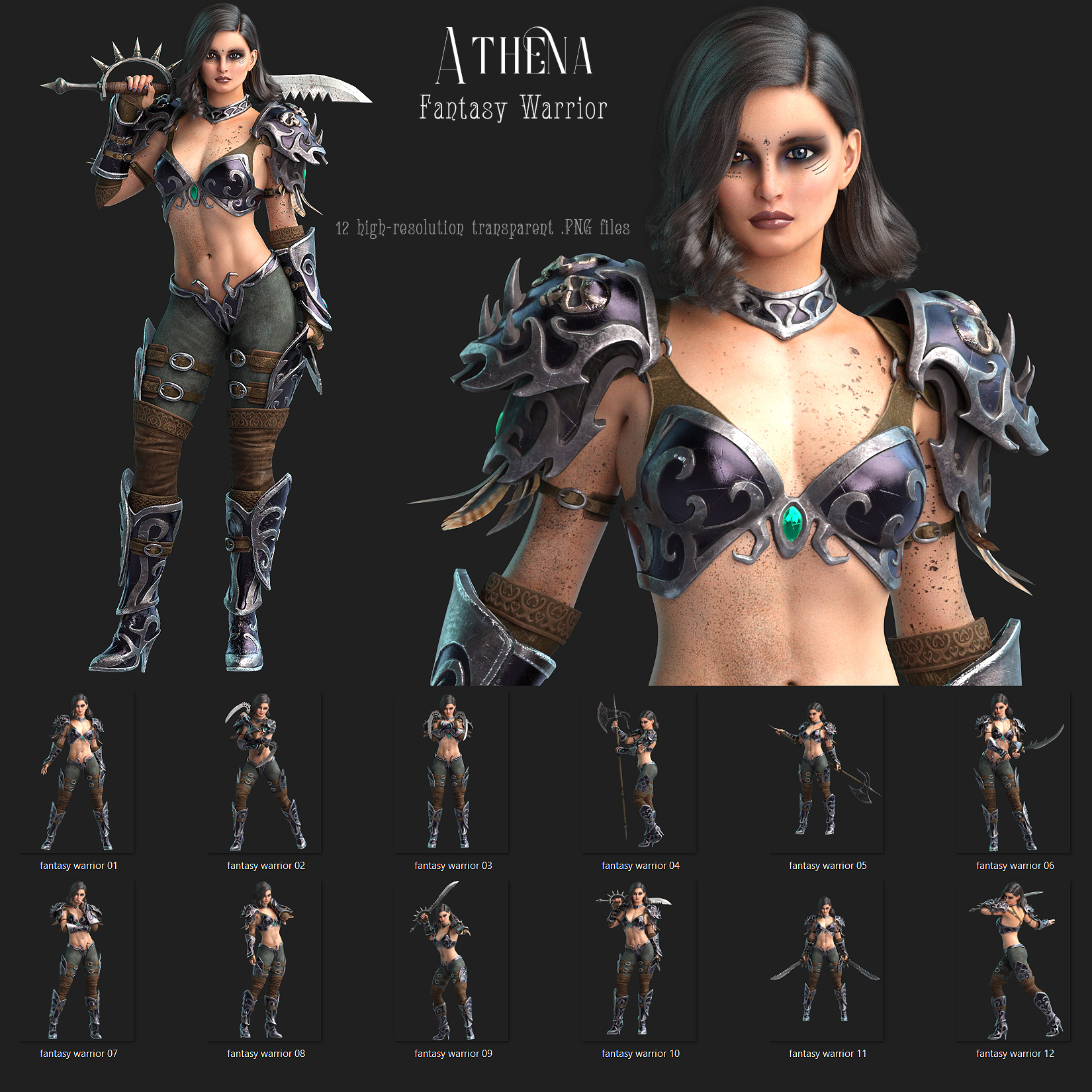 Athena - Fantasy Warrior Premium by frozenstocks on DeviantArt