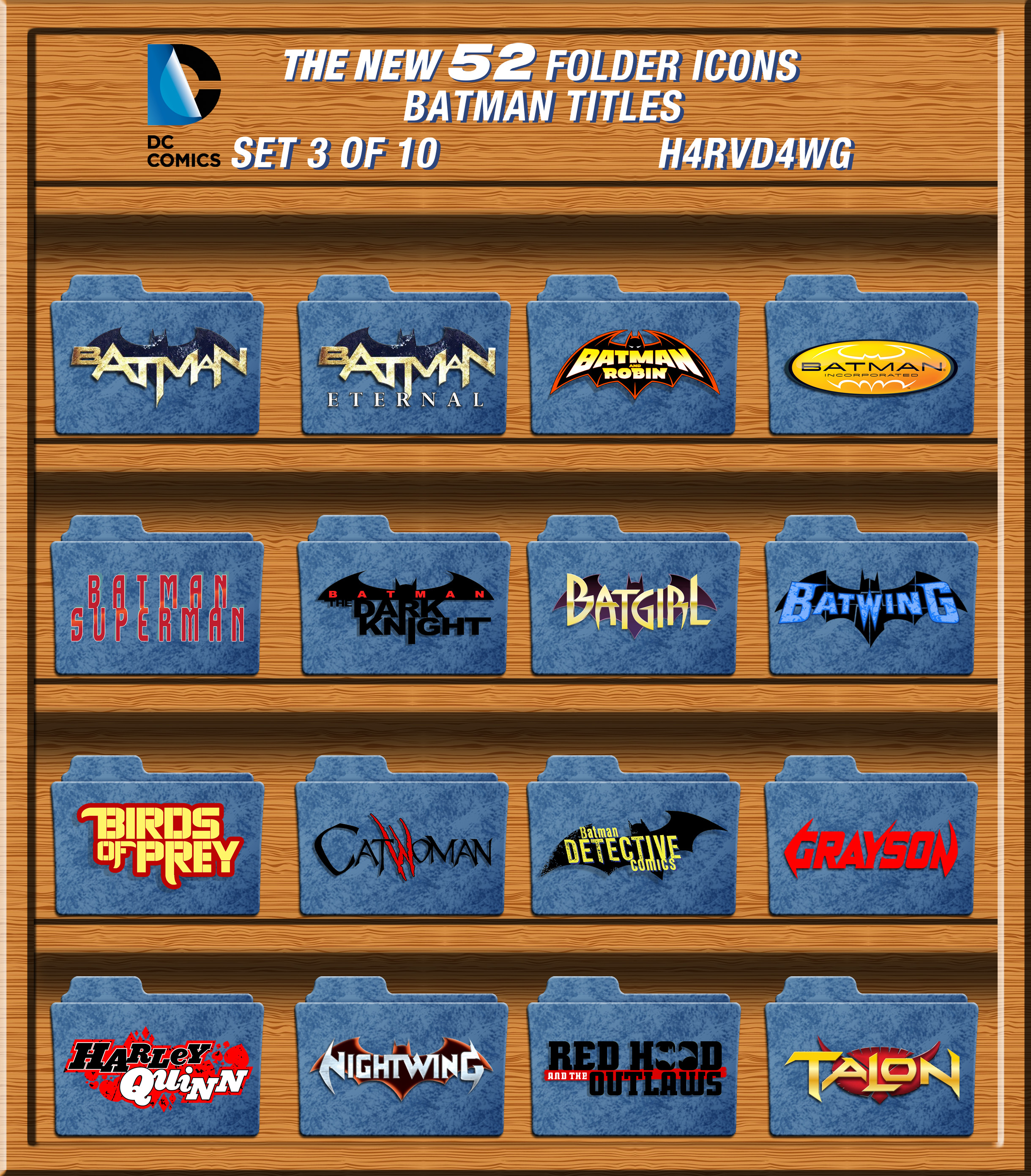 DC New 52 Folder Icon Set 3 H4rvD4wg by H4rvDawg on DeviantArt