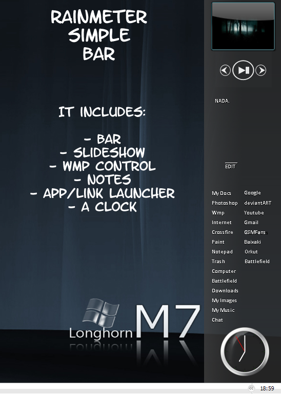 Simple Bar for Rainmeter by danieliop on DeviantArt