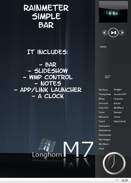 Simple Bar for Rainmeter by danieliop on DeviantArt
