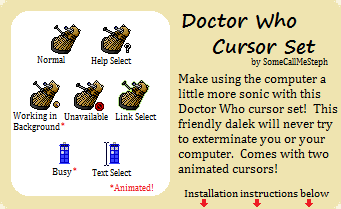 Doctor Who Cursor Set by SomeCallMeSteph on DeviantArt