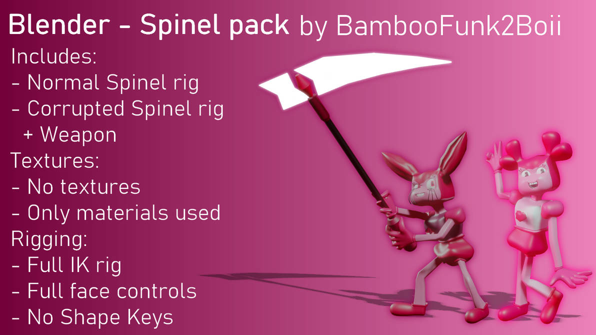 Blender - Spinel pack (.blend DL) by BambooFunk2Boii on DeviantArt