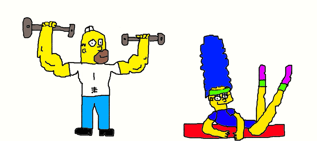 Homer and Marge Workout by Simpsonsfanatic33 on DeviantArt
