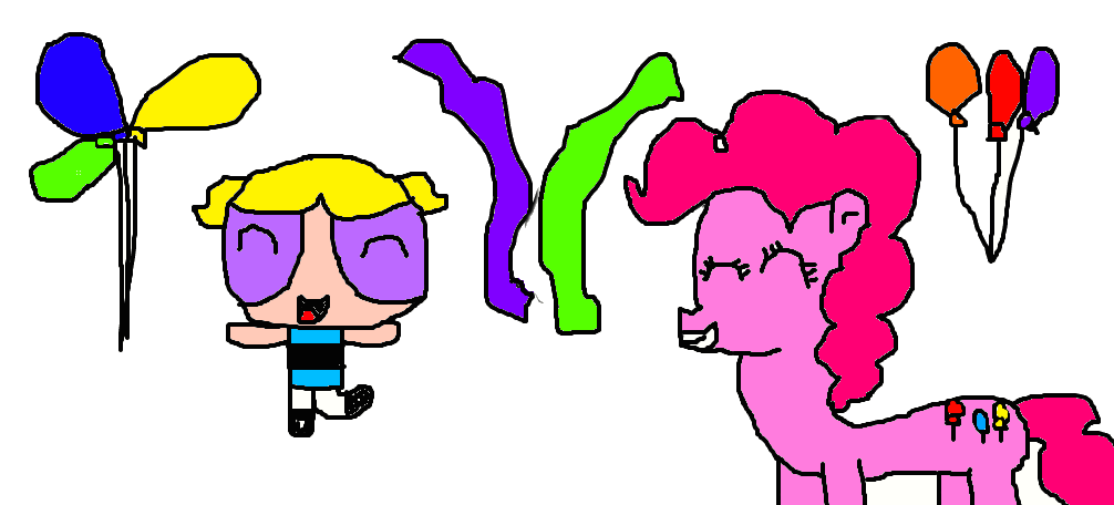 Bubbles and Pinkie Pie partying by Simpsonsfanatic33 on DeviantArt