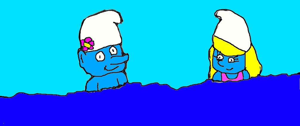 Vanity and Smurfette Swimming by Simpsonsfanatic33 on DeviantArt