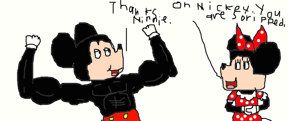 Minnie Seeing Mickey with Muscles by Simpsonsfanatic33 on DeviantArt