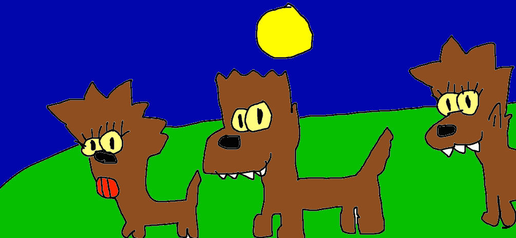 Bart, Lisa and Maggie werewolves by Simpsonsfanatic33 on DeviantArt