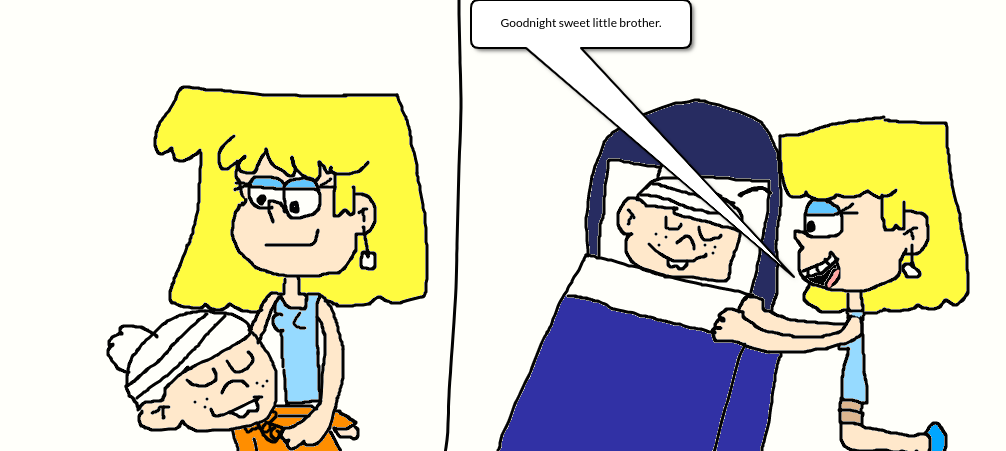 Lori puts Lincoln into bed by Simpsonsfanatic33 on DeviantArt